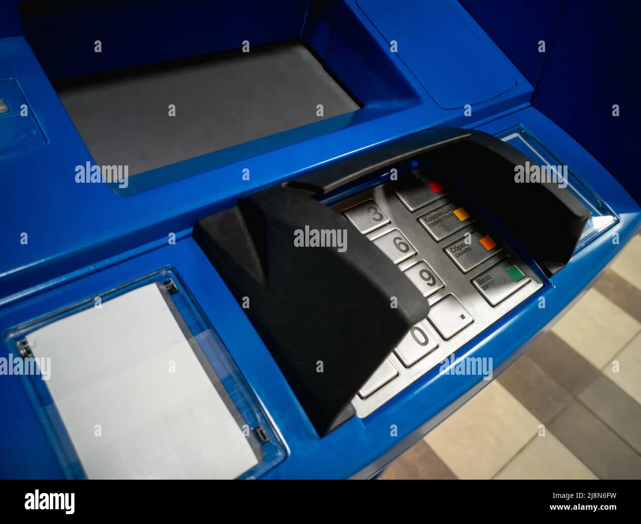 The ATM board is blue. Side view Stock Photo - Alamy