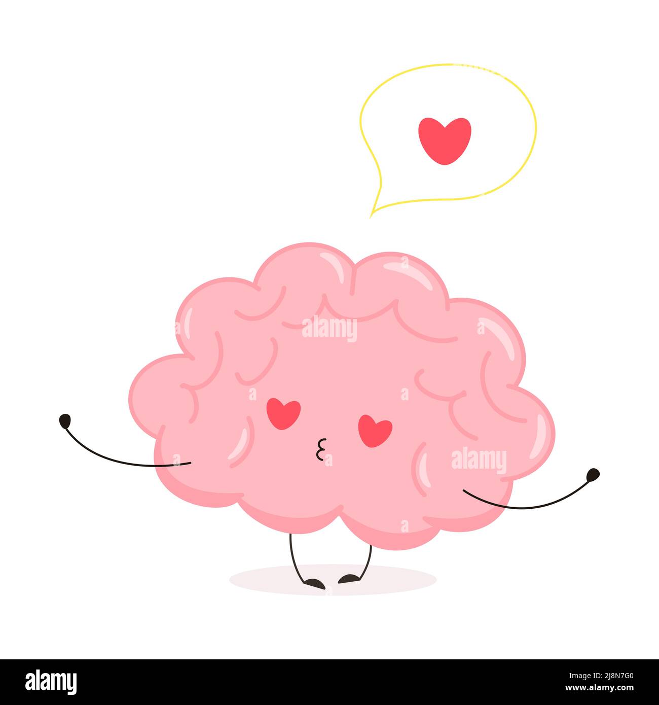 Cute Cartoon Brain