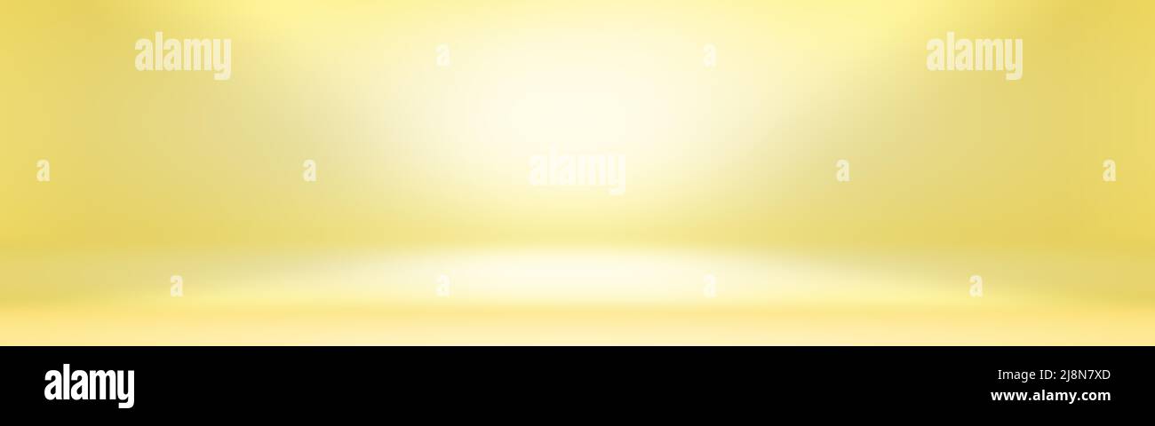 Abstract solid of shining yellow gradient studio wall room background ...