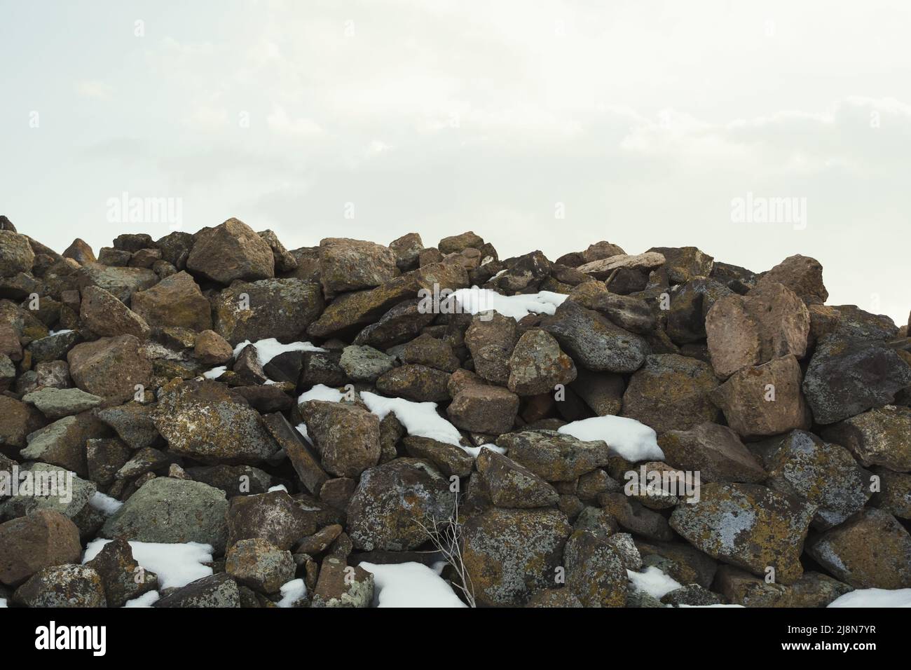 Stones with some snow texture background Stock Photo - Alamy