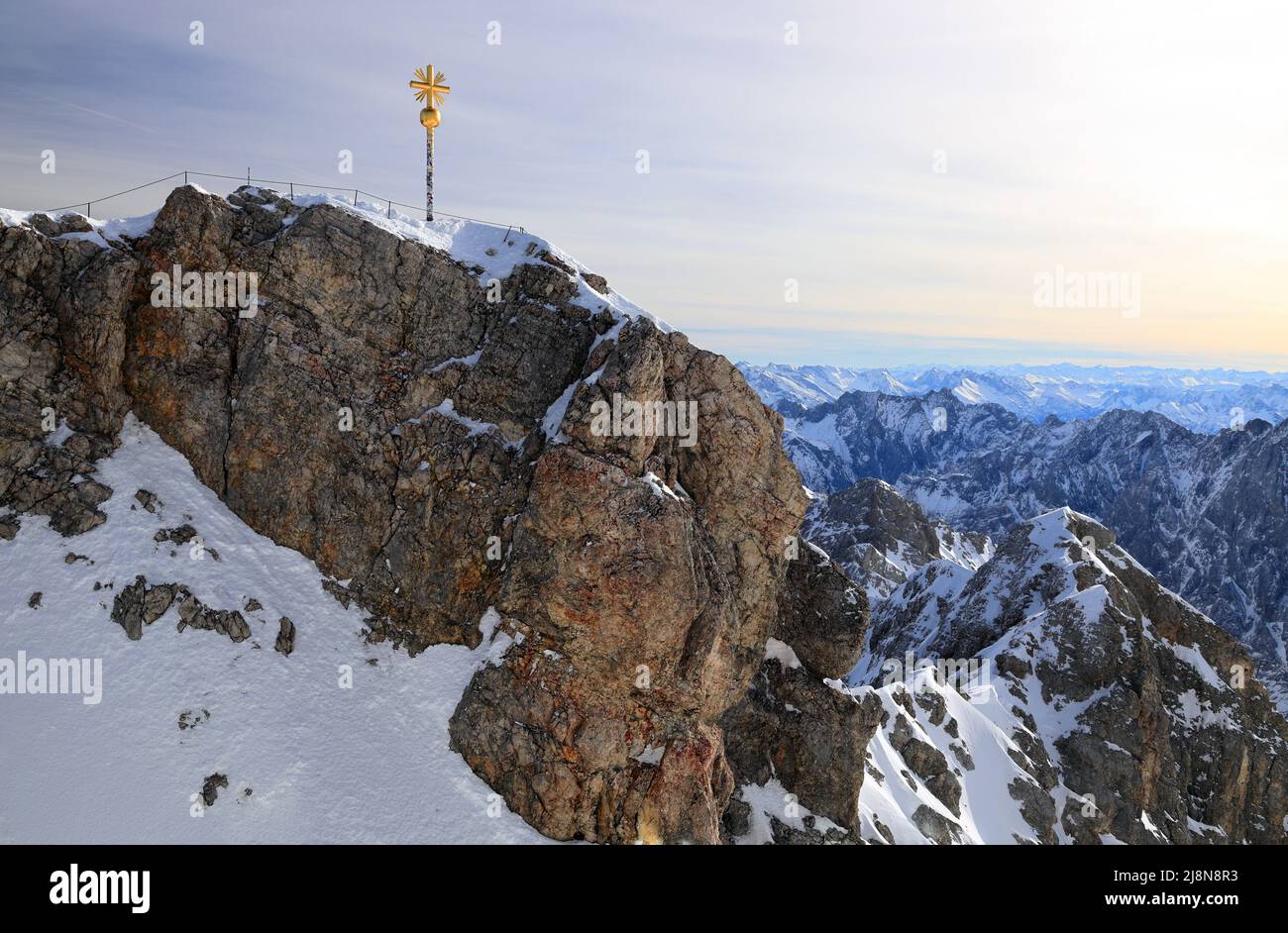 The Zugspitze - the highest point of Germany. The Alps, Germany, Europe ...