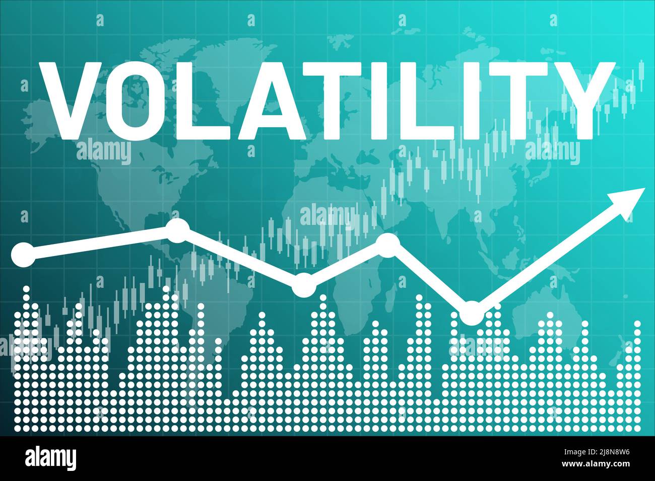 High value of index Volatility graph on cian finance background with ...