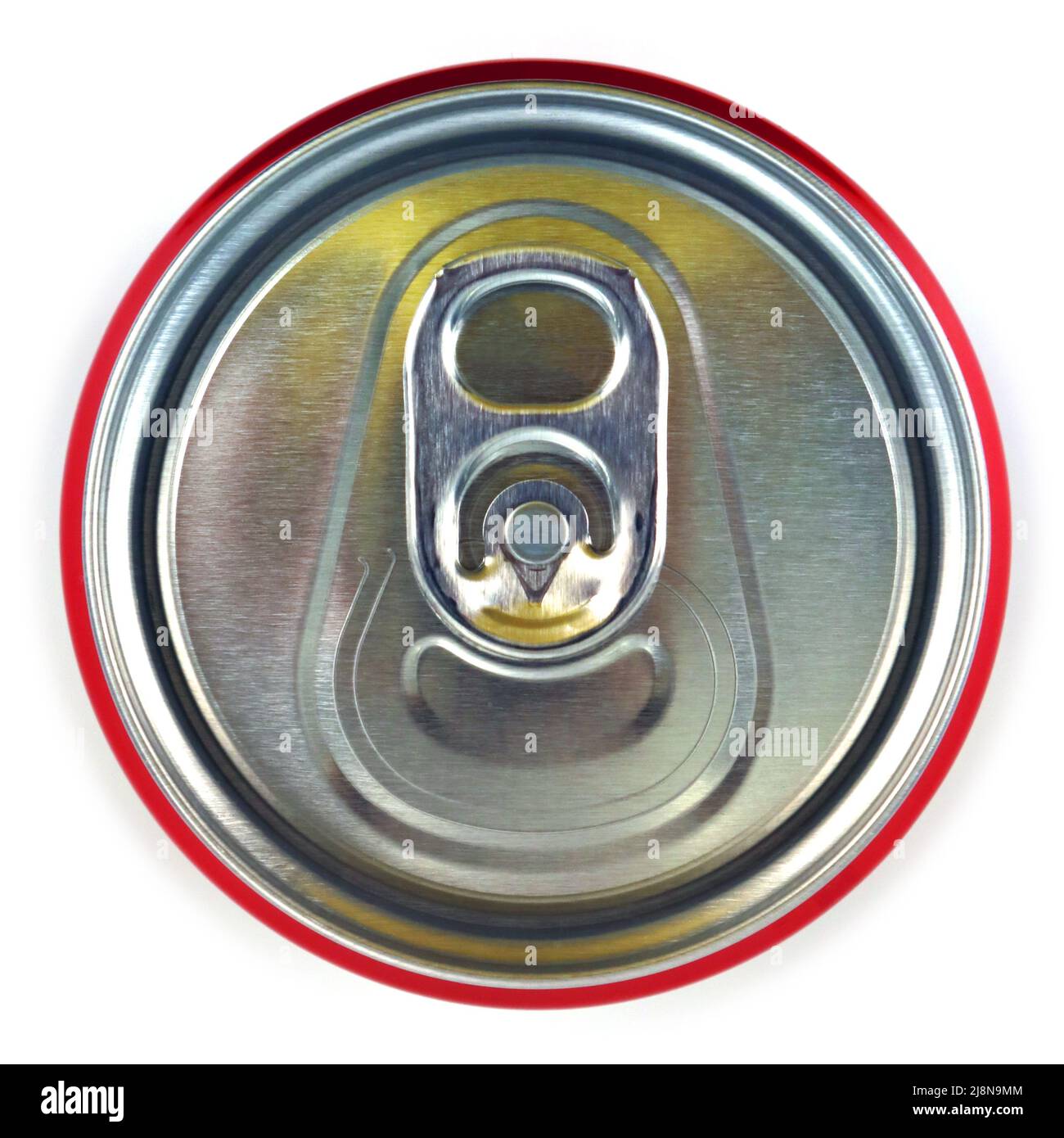Aluminum can of food drink with tear-off opening top view Stock Photo ...