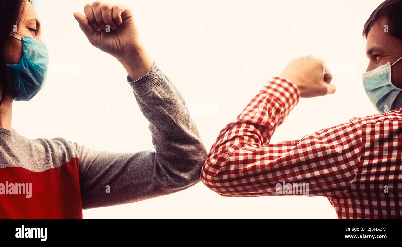 Elbow bump black hi-res stock photography and images - Alamy