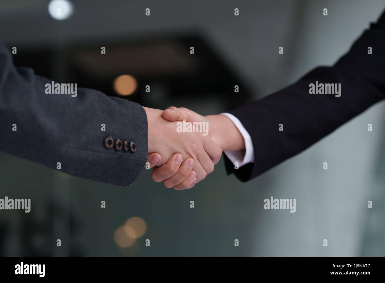 Business people successful negotiation and handshake. celebration ...