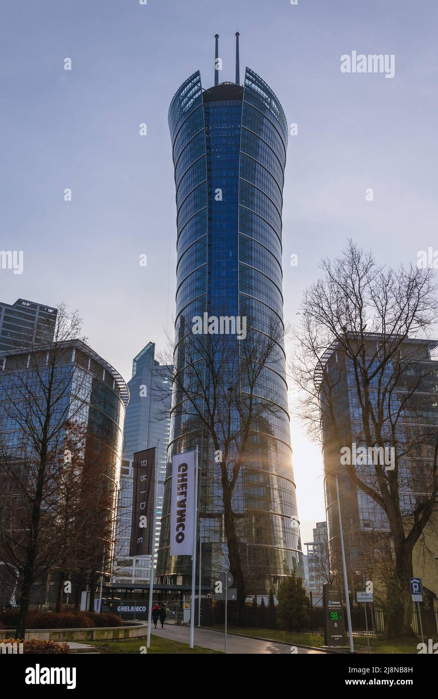 Warsaw Spire complex of office buildings in Warsaw, capital of Poland ...
