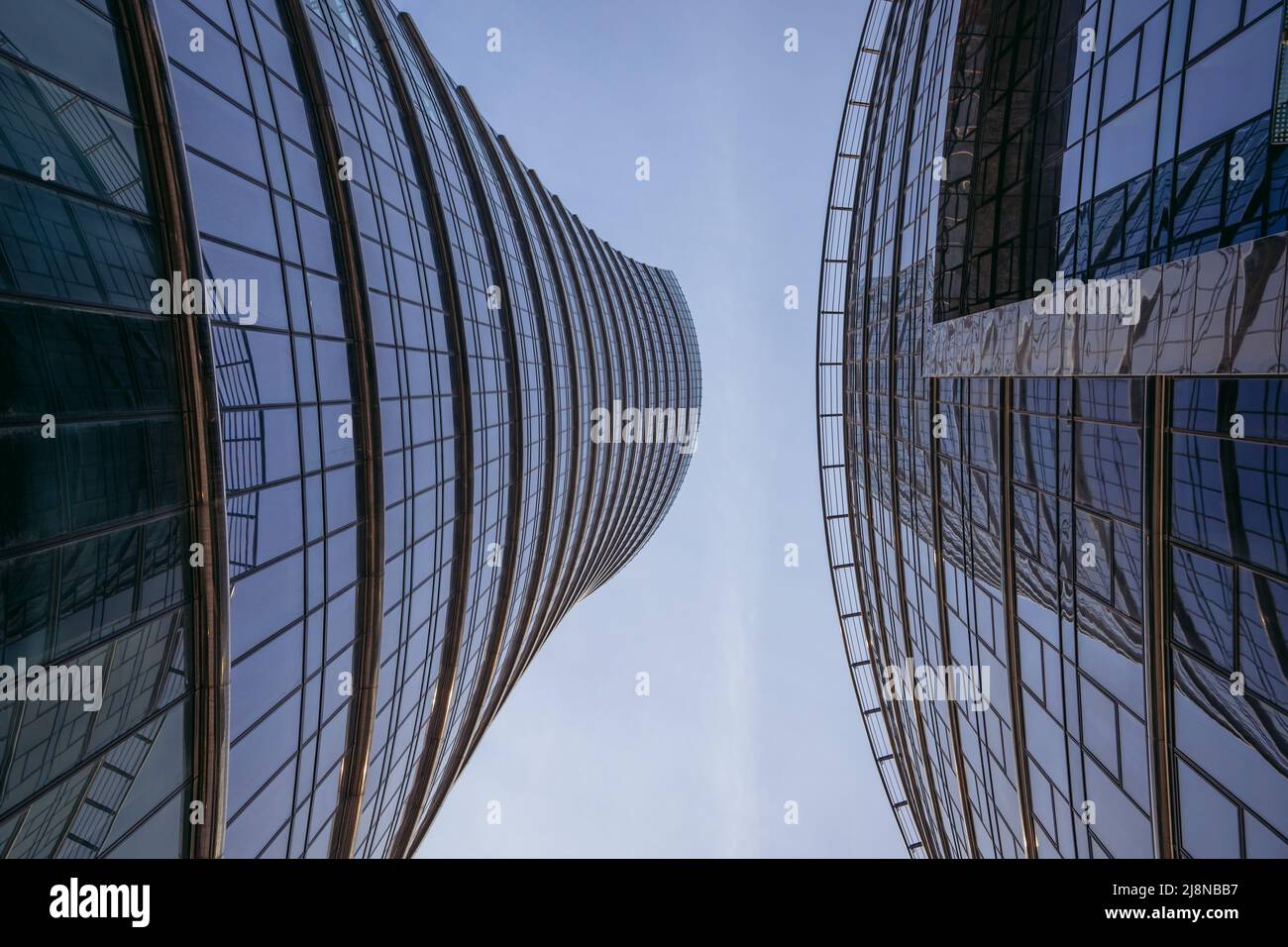 Main tower of Warsaw Spire complex of office buildings in Warsaw ...