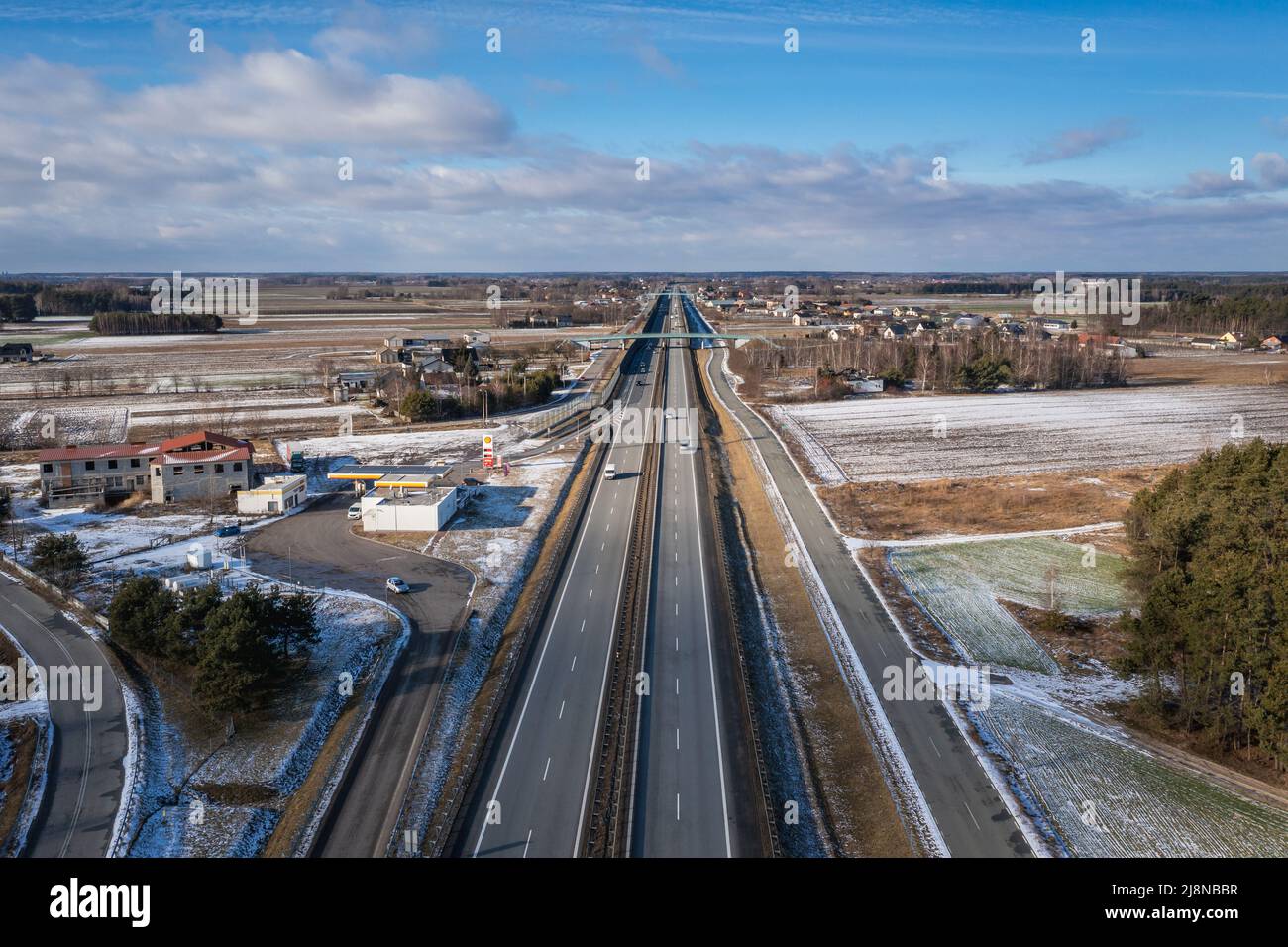 Expressway S7, major road in Poland, part of European route E77 view ...