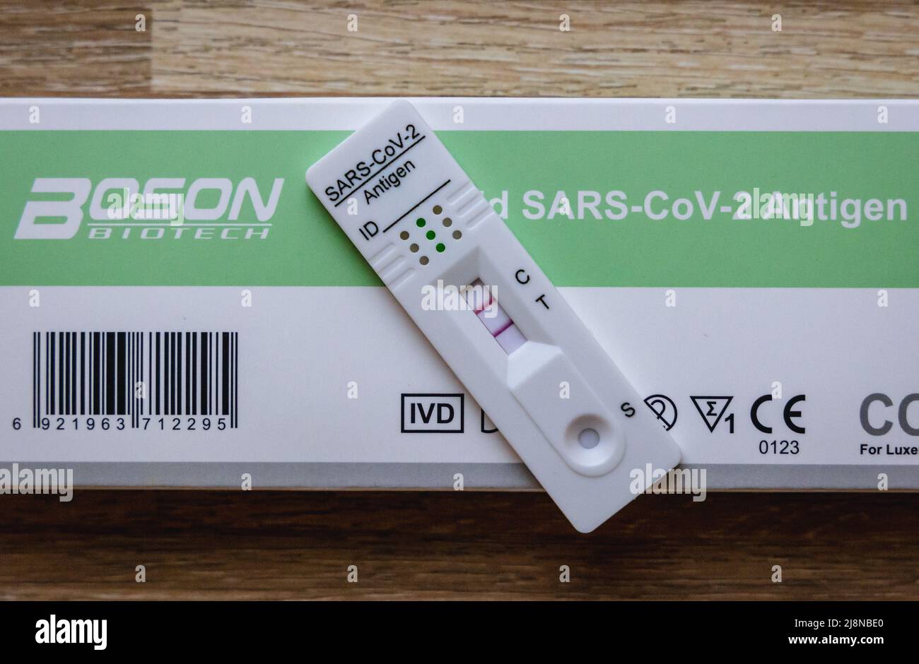 Positive test result for coronavirus, test made by SARS-CoV-2 rapid ...