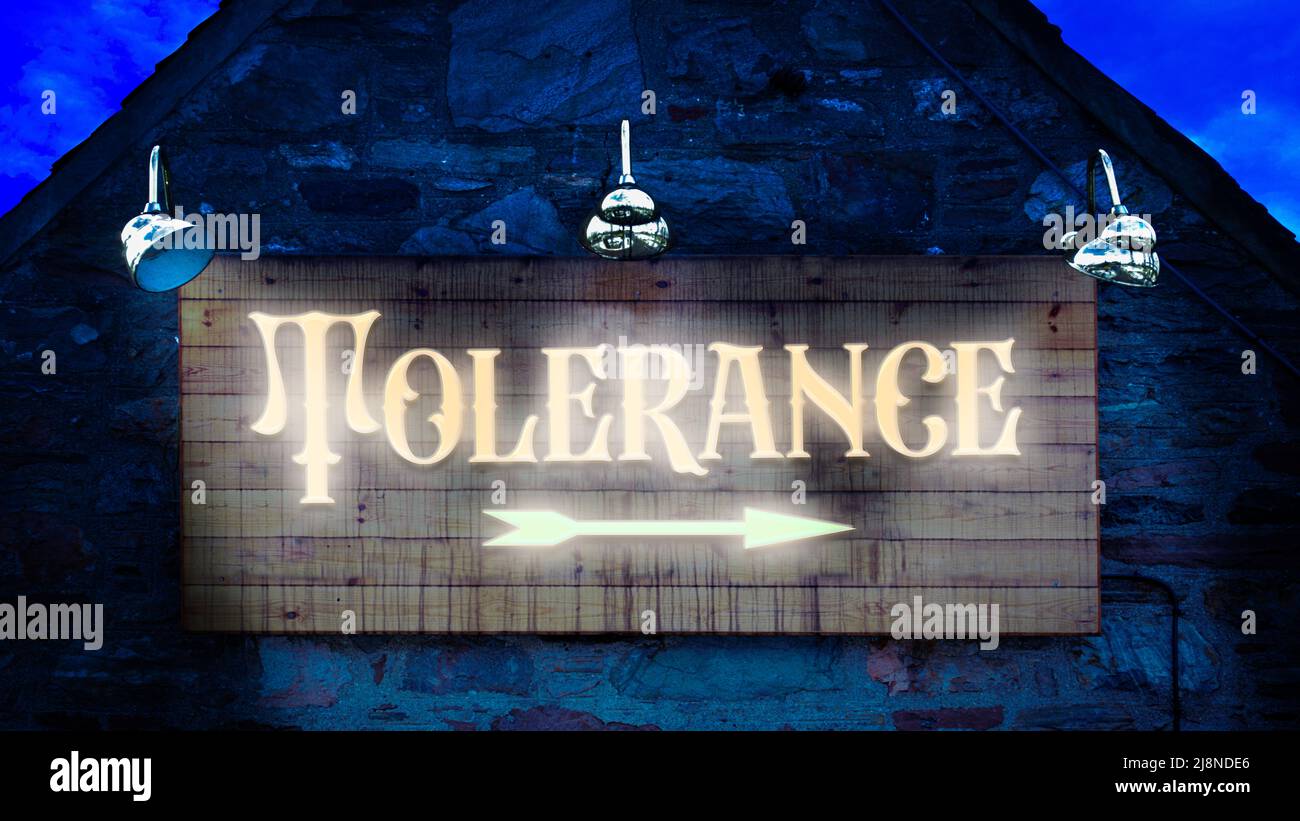 Street Sign the Direction Way to Tolerance Stock Photo - Alamy