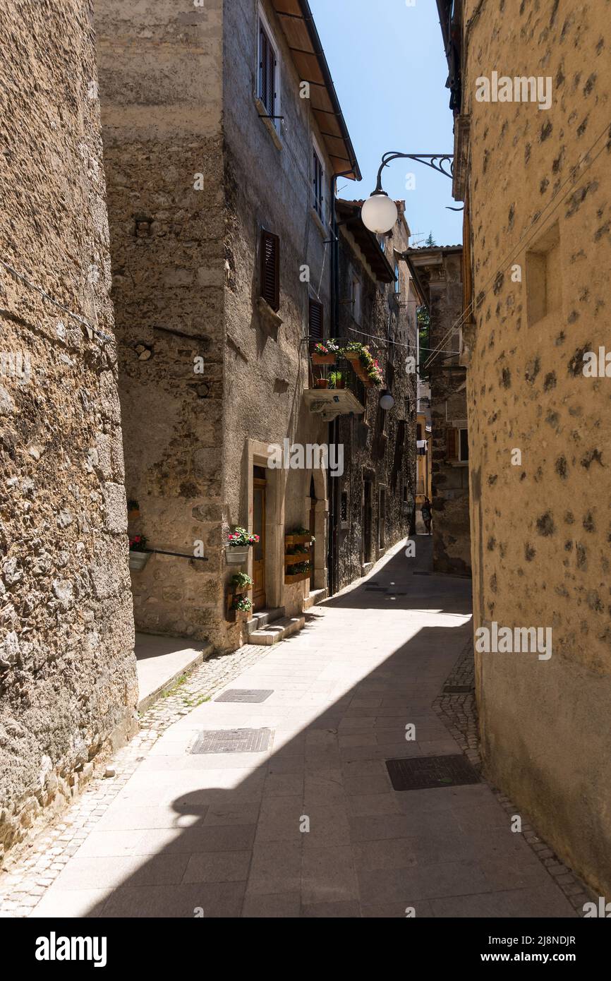 Scanno, Italy-august 8, 2021:Strolling through the narrow streets of ...