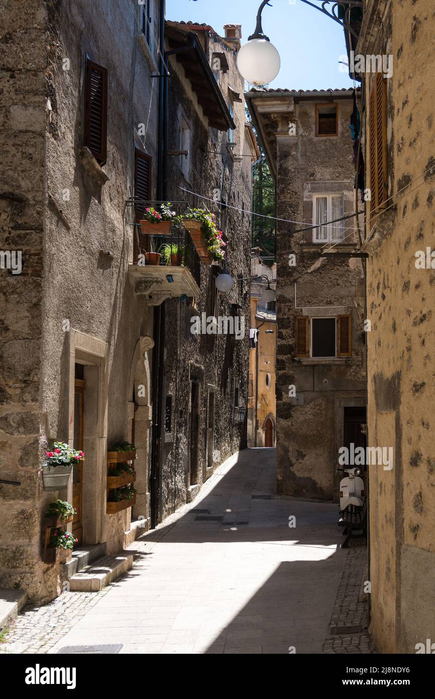 Scanno, Italy-august 8, 2021:Strolling through the narrow streets of ...
