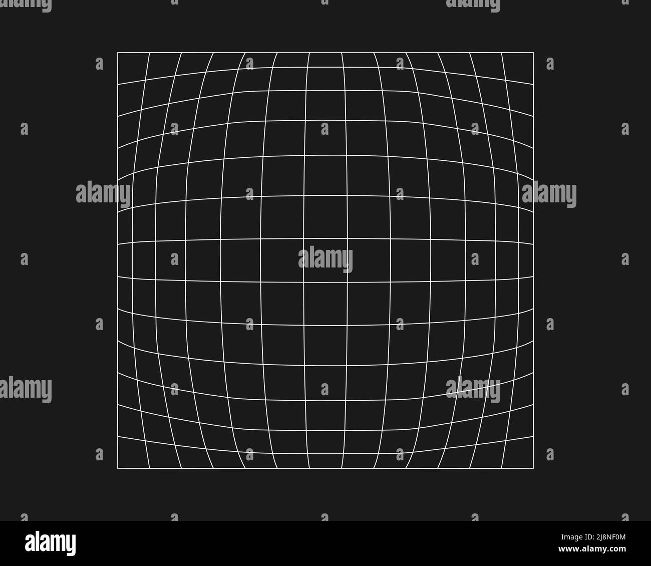 Cyber distorted grid, retro punk design element. Wireframe wave ...