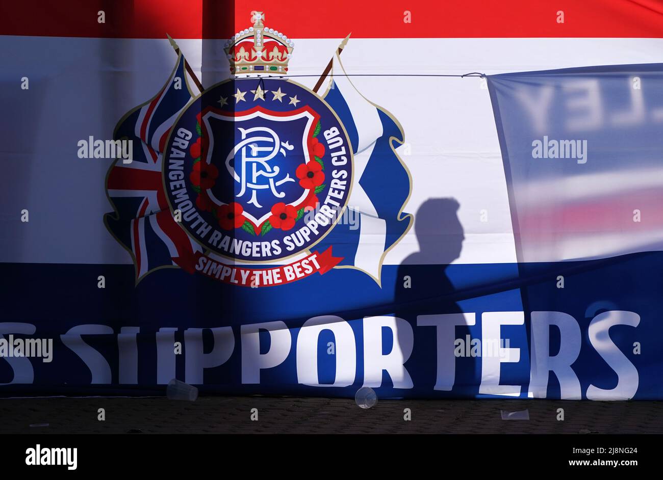 A Rangers flag in Sevillie ahead of Wednesday's UEFA Europa League ...