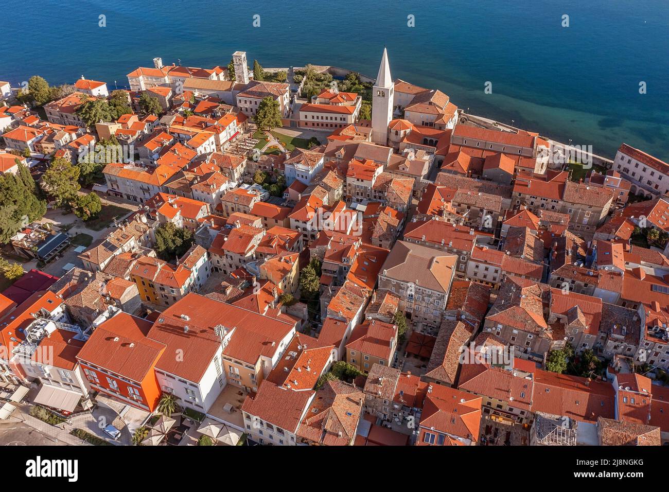 Aerial view to Porec old town, popular travel destination in Istria ...