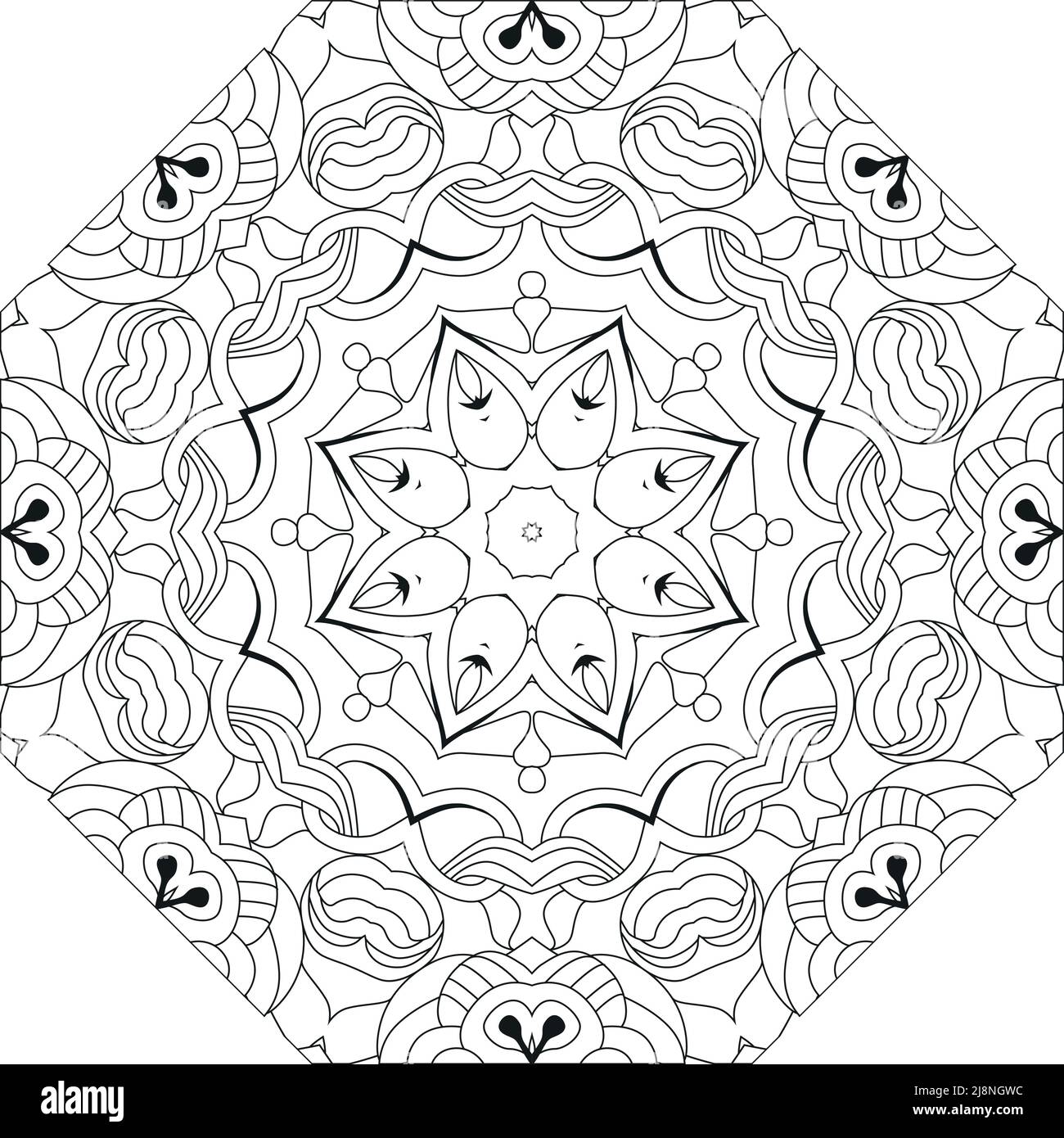 Vector Adult Coloring Book Textures. Hand-painted art design. Adult ...