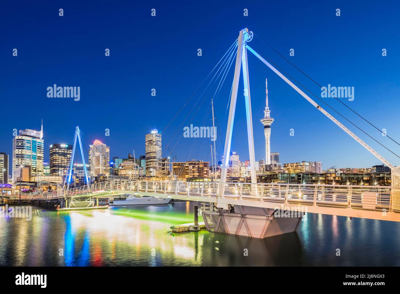 Wynyard Quarter looking toward Viaduct Harbour.Wynard Crossing is the ...