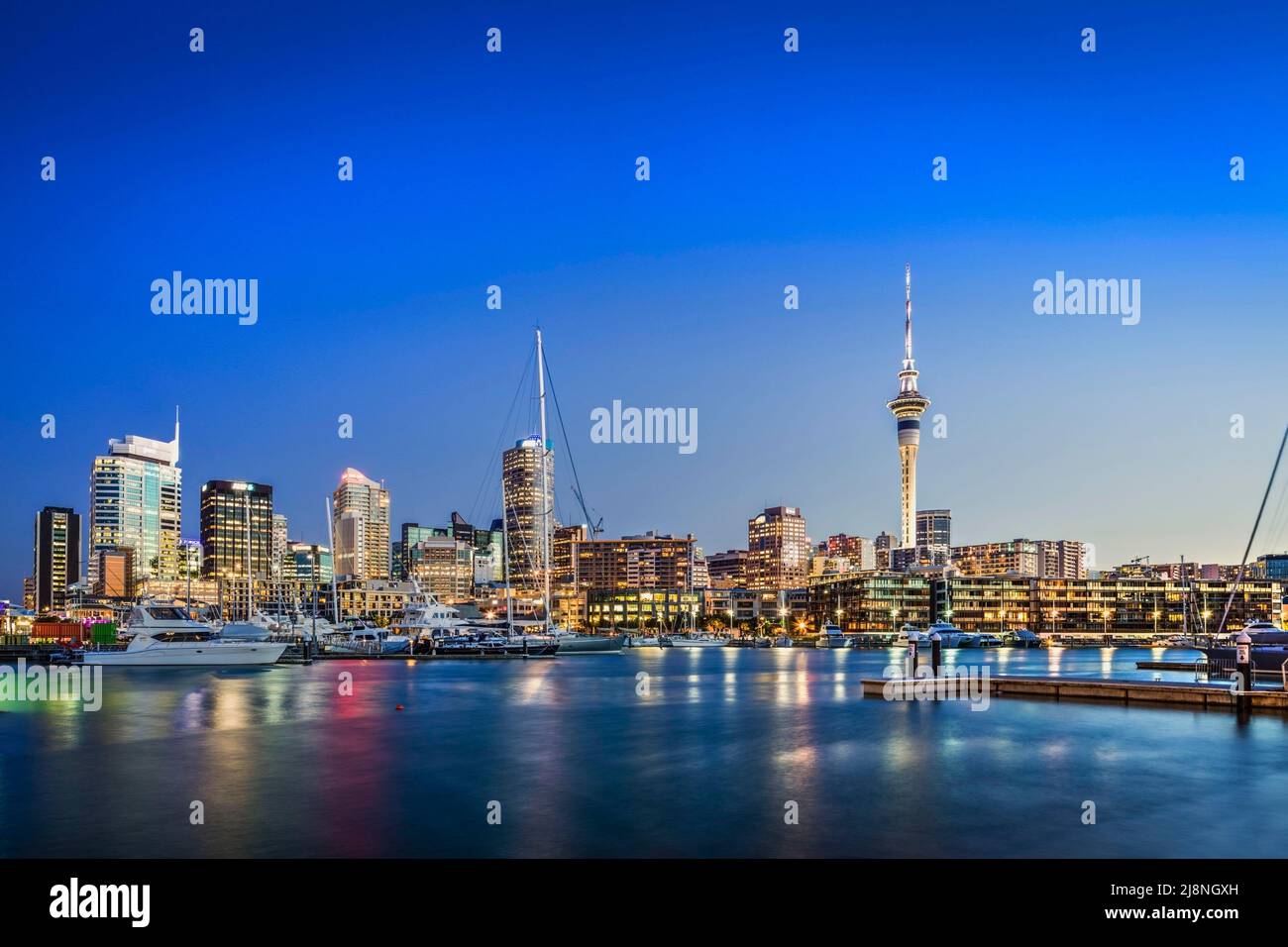 Viaduct Harbour viewed from Wynyard Quarter, Auckland, New Zealand ...