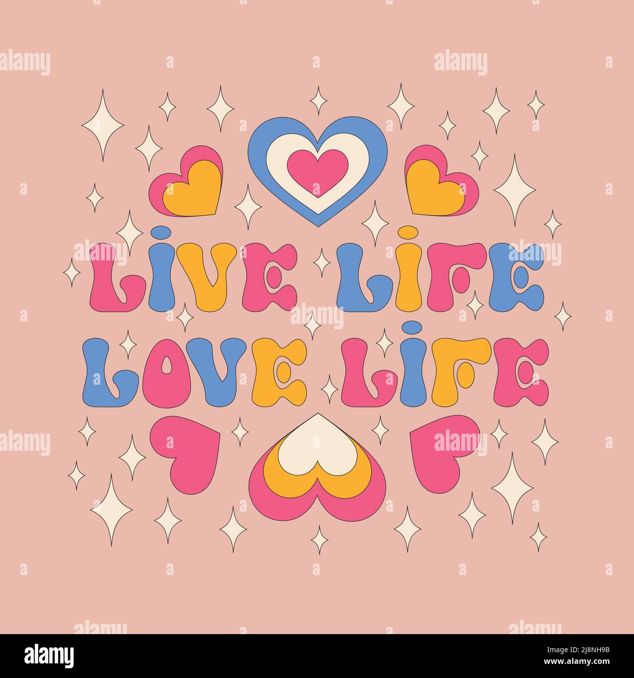 Life life, love life. Inspirational lettering quote Stock Vector Image ...