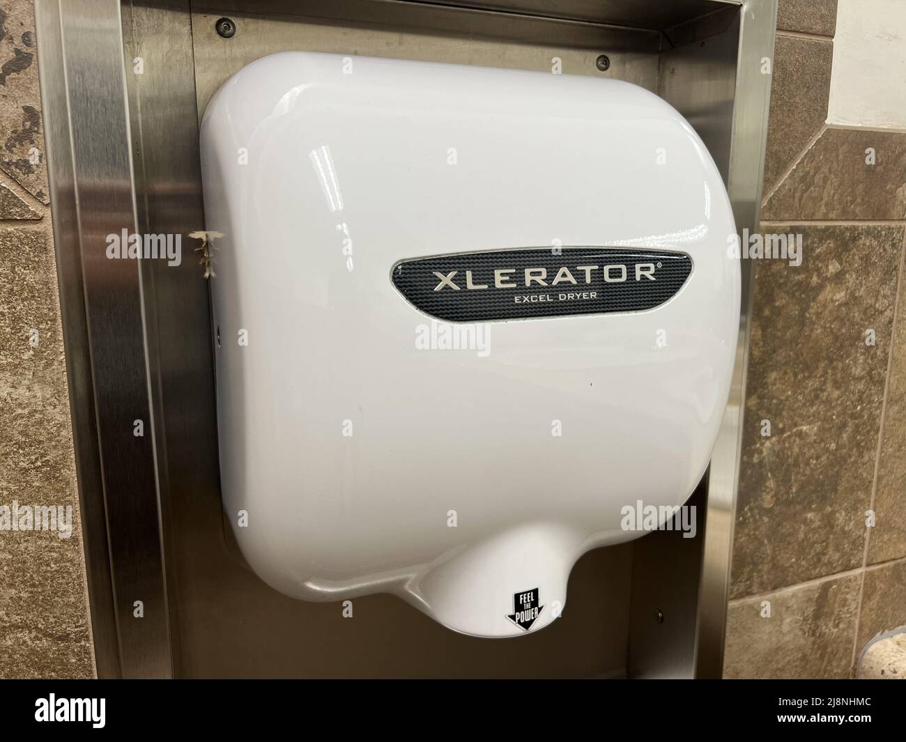 Xlerator brand of touchless hand dryer from Excel Dryer company, Walnut ...