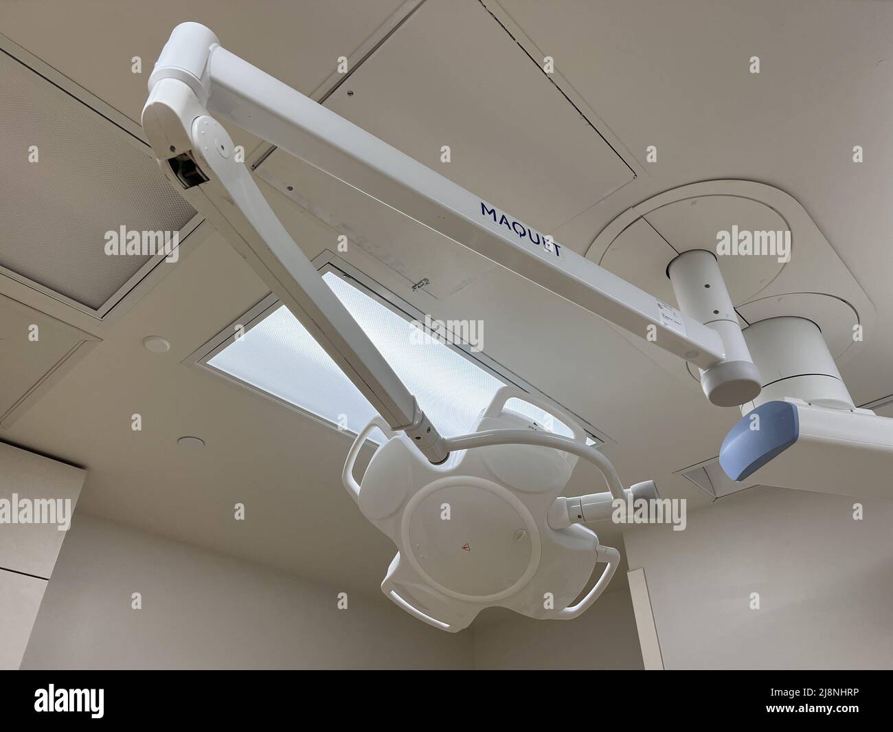 Overhead surgical or exam light from Maquet in a hospital emergency ...