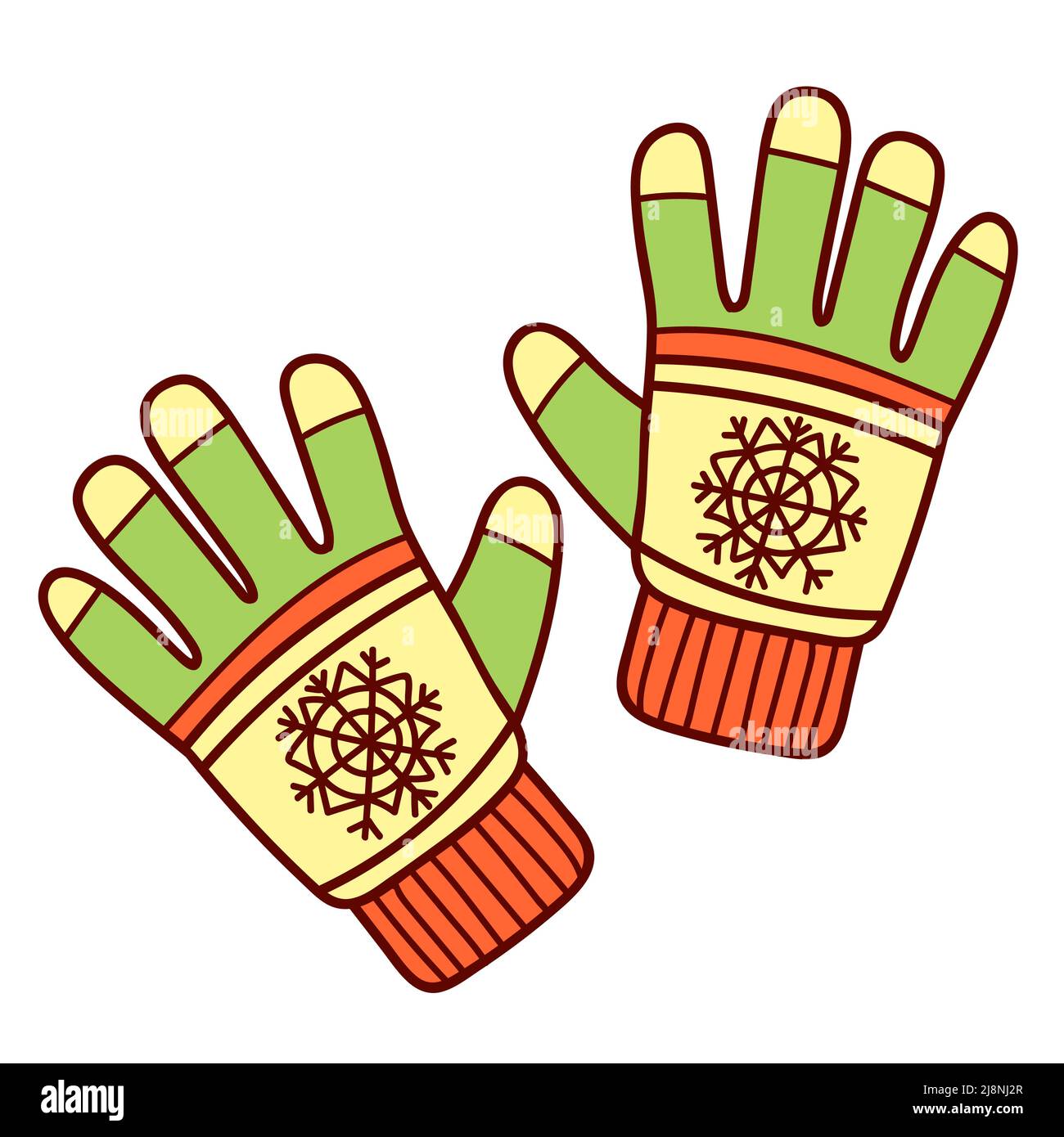 Knitted winter clothes, vector flat illustration Stock Vector Image ...