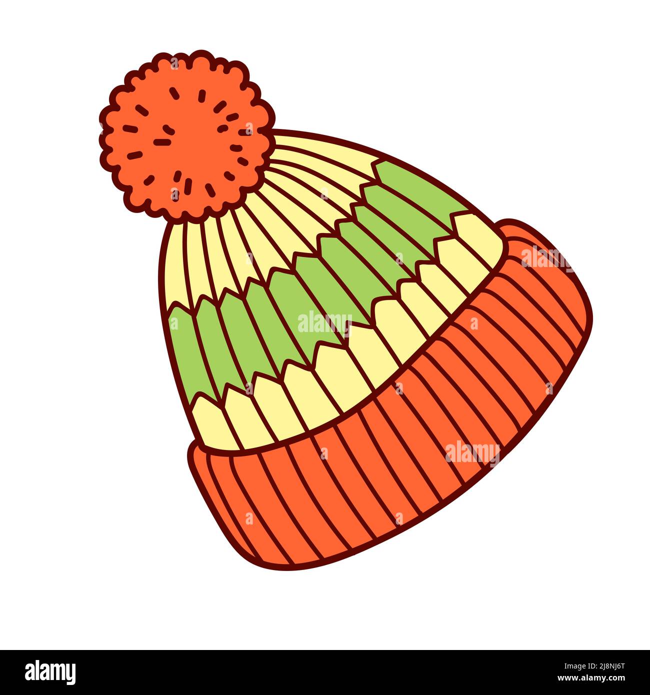 Knitted winter clothes, vector flat illustration Stock Vector Image ...