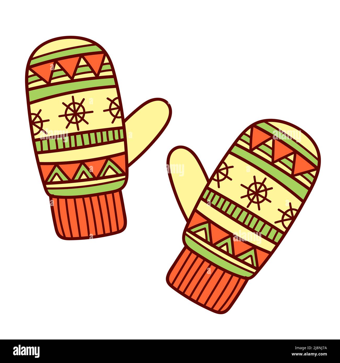 Knitted winter clothes, vector flat illustration Stock Vector Image ...
