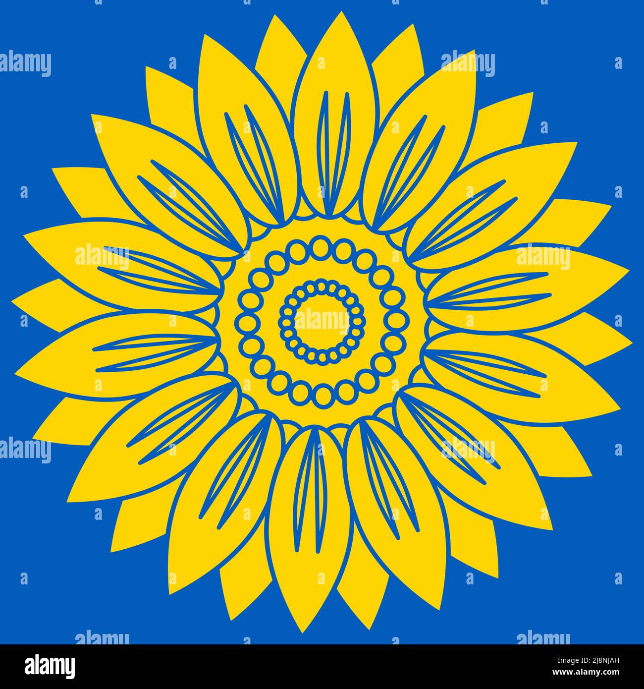 Sunflower the Symbol of Ukraine on a Blue Background. Stand With ...