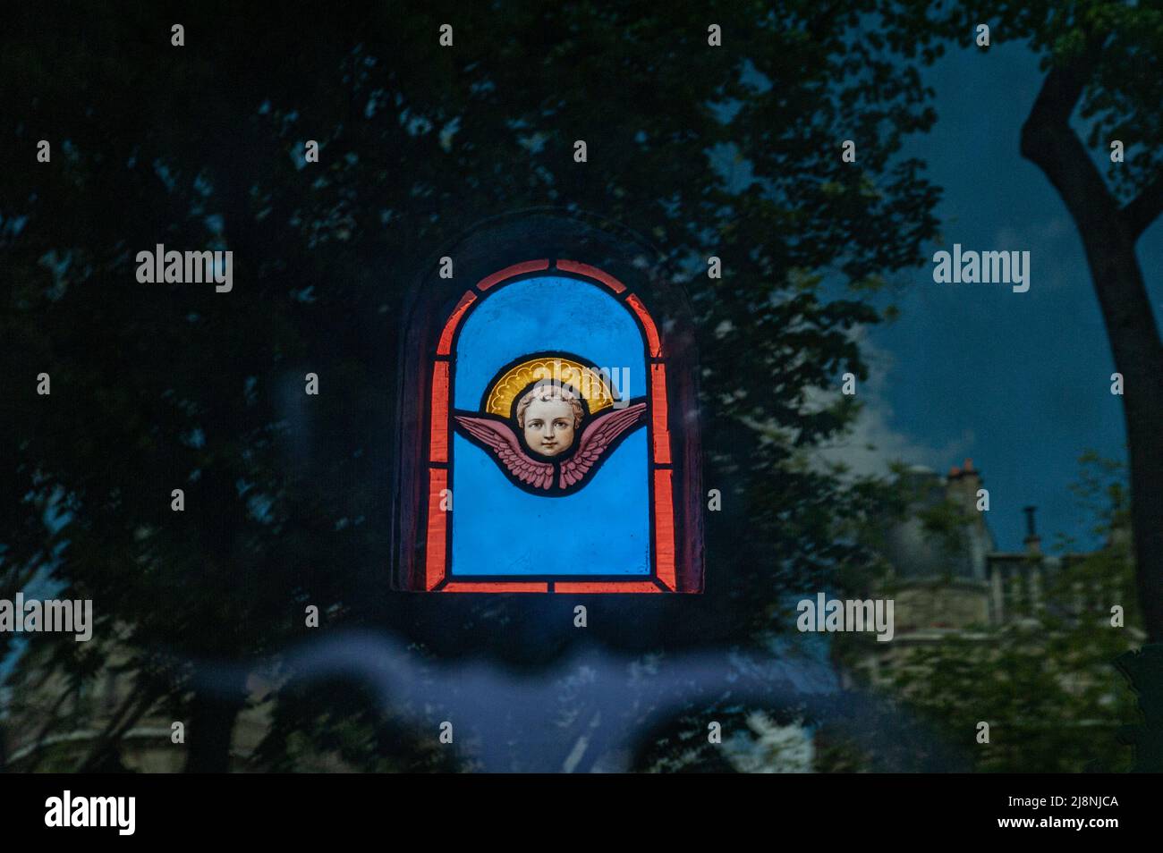 Stained glass window reflection hi-res stock photography and images - Alamy