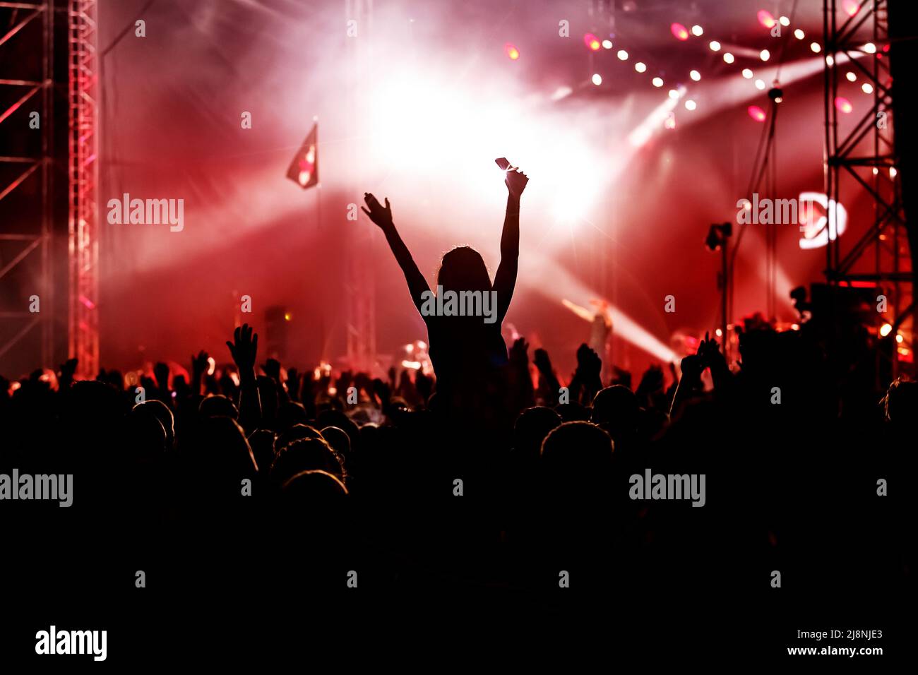 People dancing and having fun at summer festival party outdoor - Crowd ...