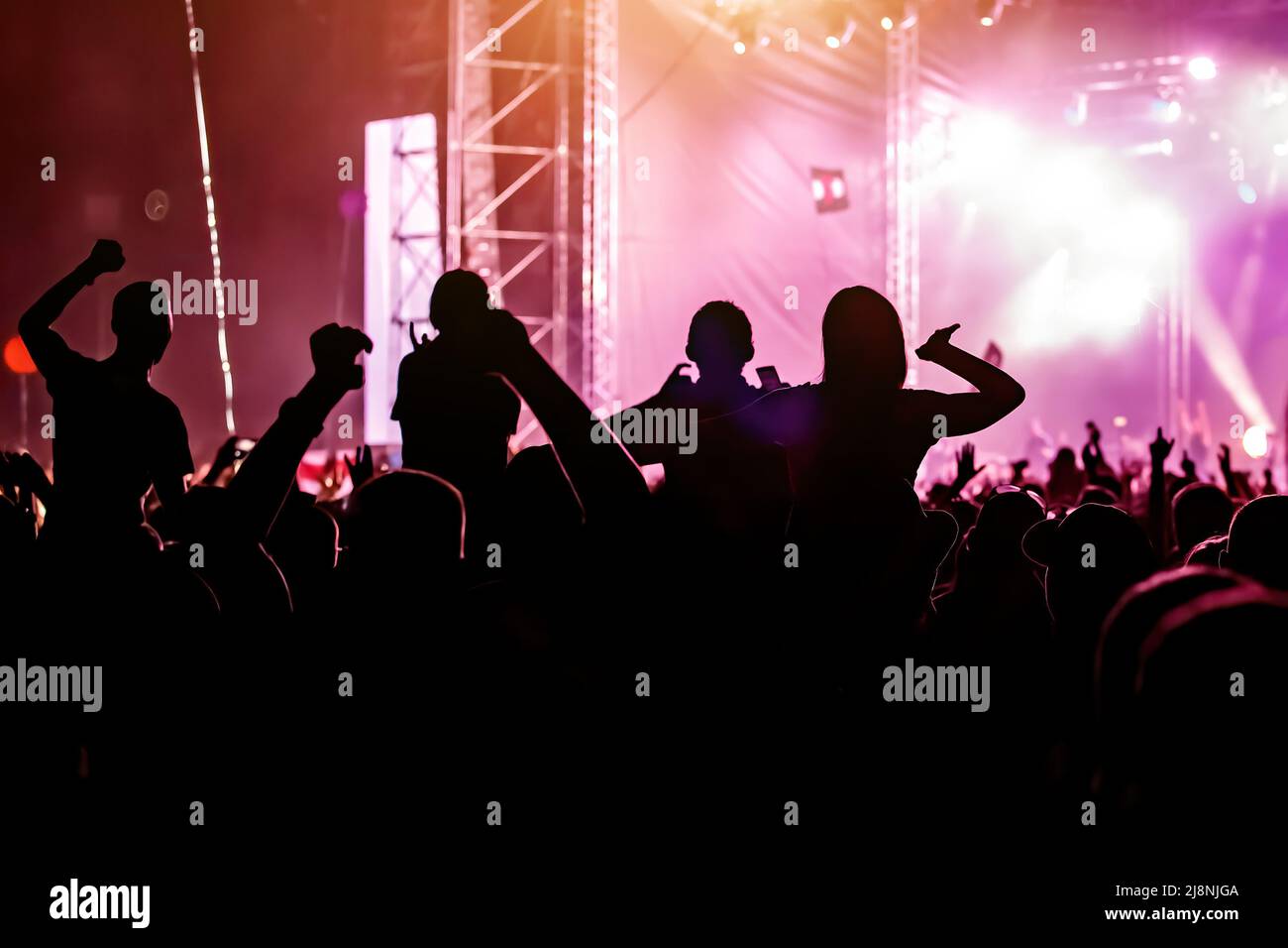 People dancing and having fun at summer festival party outdoor - Crowd ...