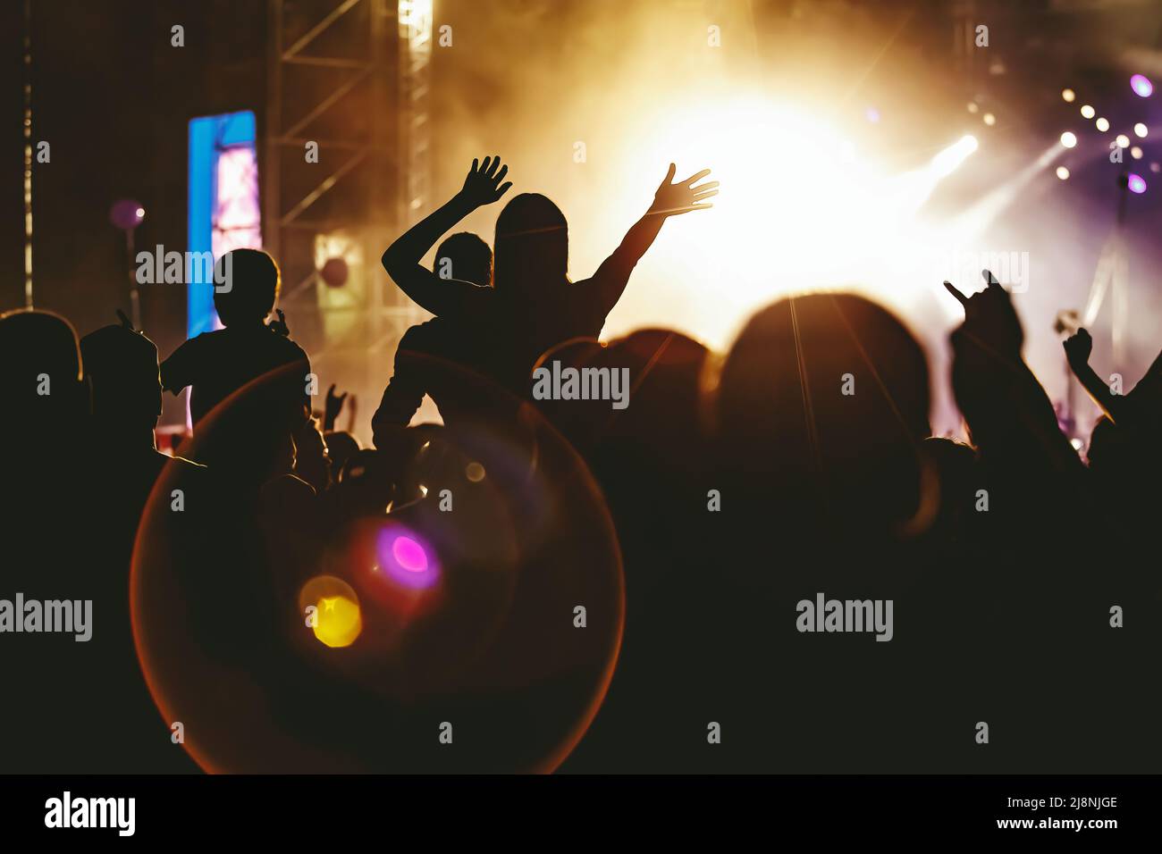 People dancing and having fun at summer festival party outdoor - Crowd ...