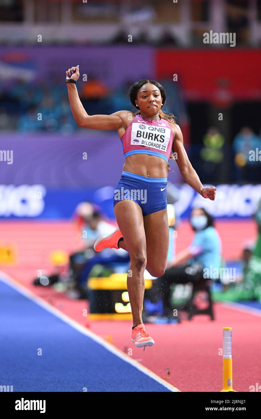 Quanesha Burks participating in the Belgrade 2022 World Indoor ...