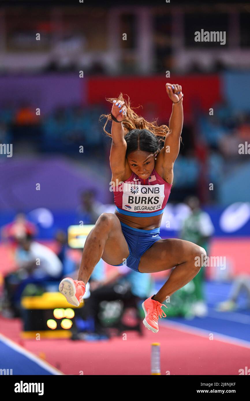 Quanesha Burks participating in the Belgrade 2022 World Indoor ...