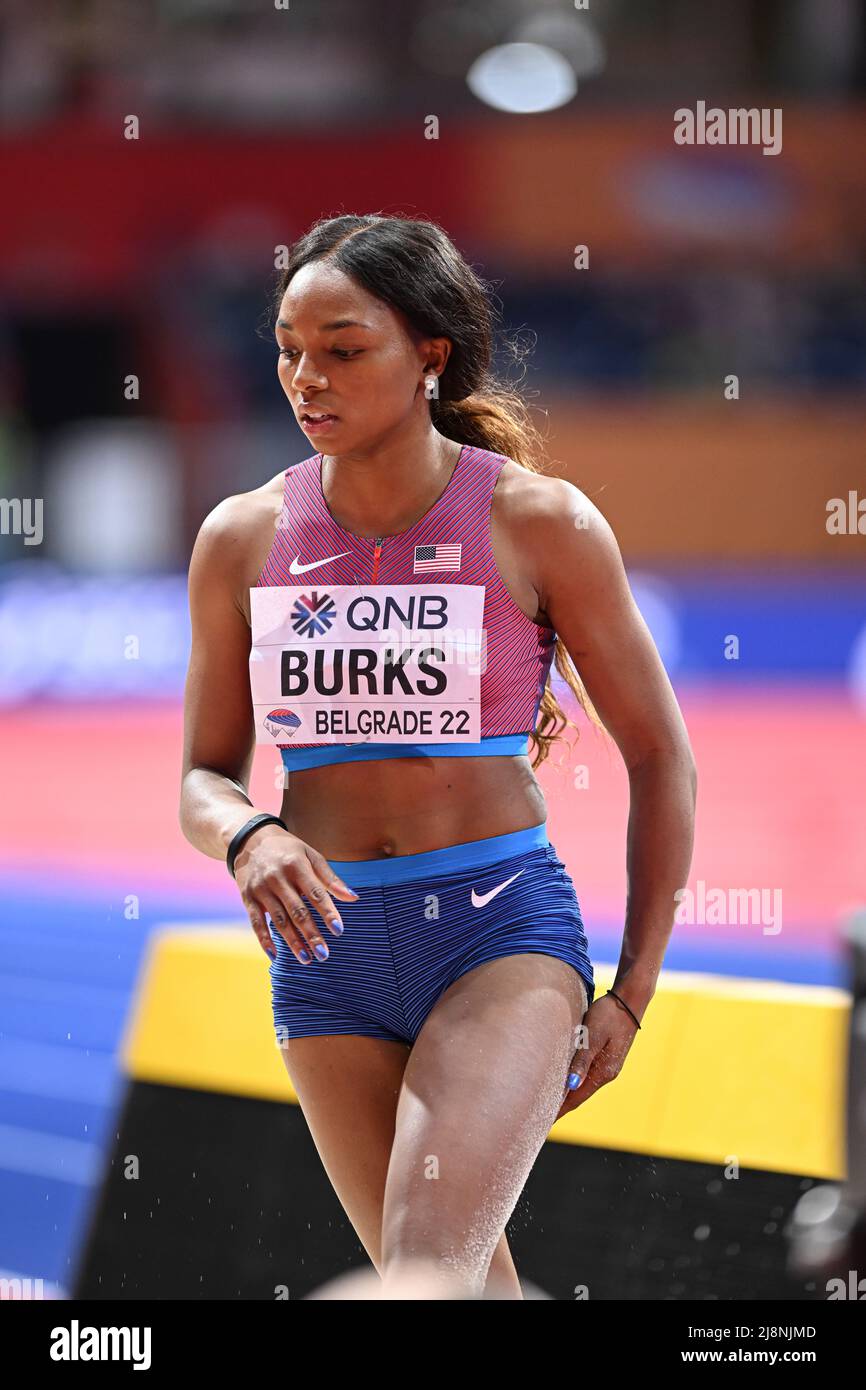 Quanesha Burks participating in the Belgrade 2022 World Indoor ...