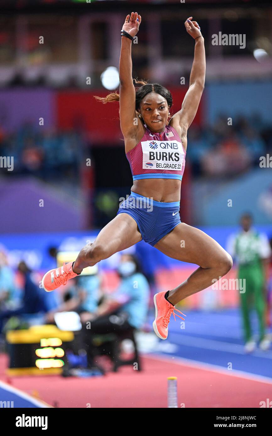 Quanesha Burks participating in the Belgrade 2022 World Indoor ...