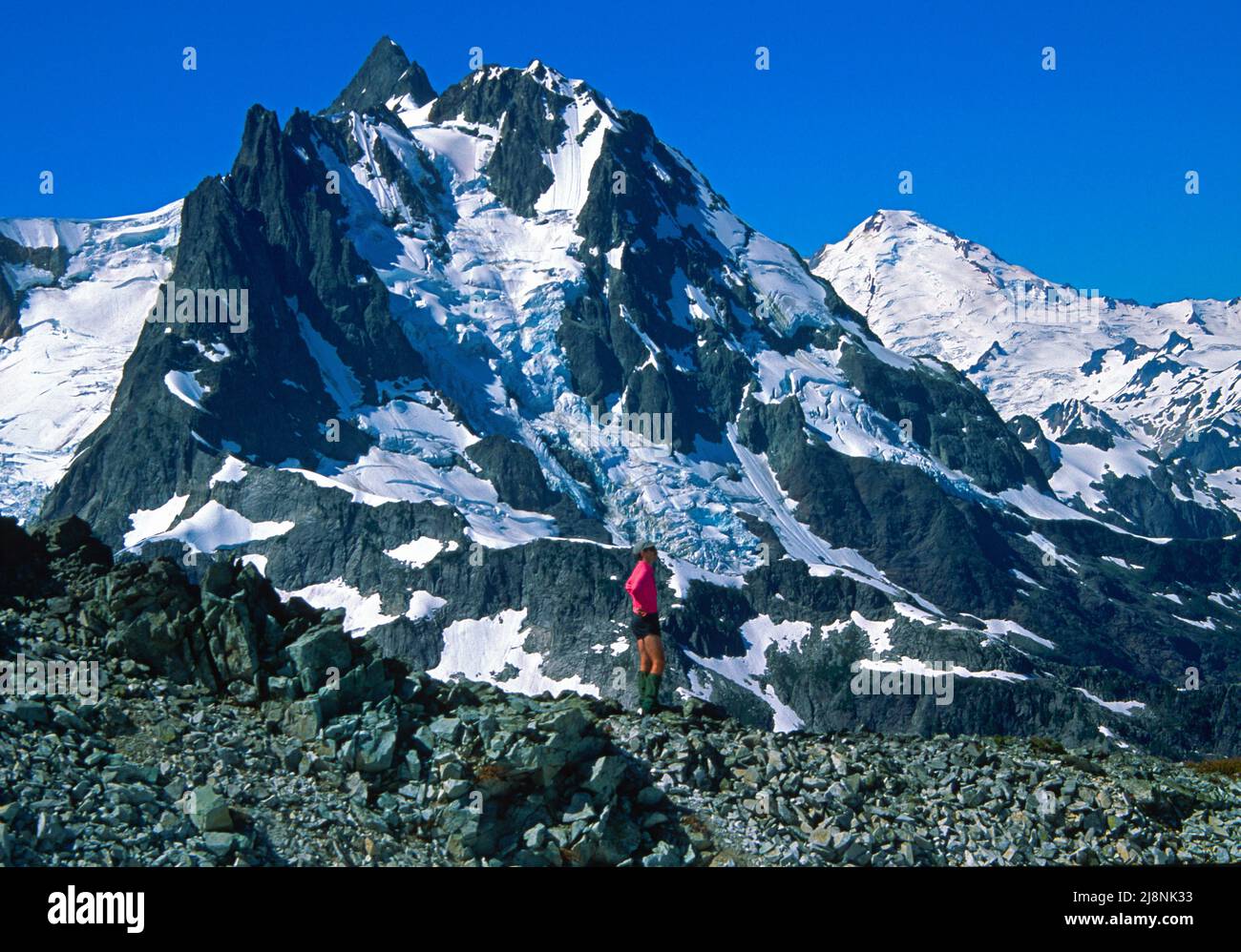 Mt. Shuksan and Mt. Baker from Ruth Mountain, North Cascae National ...