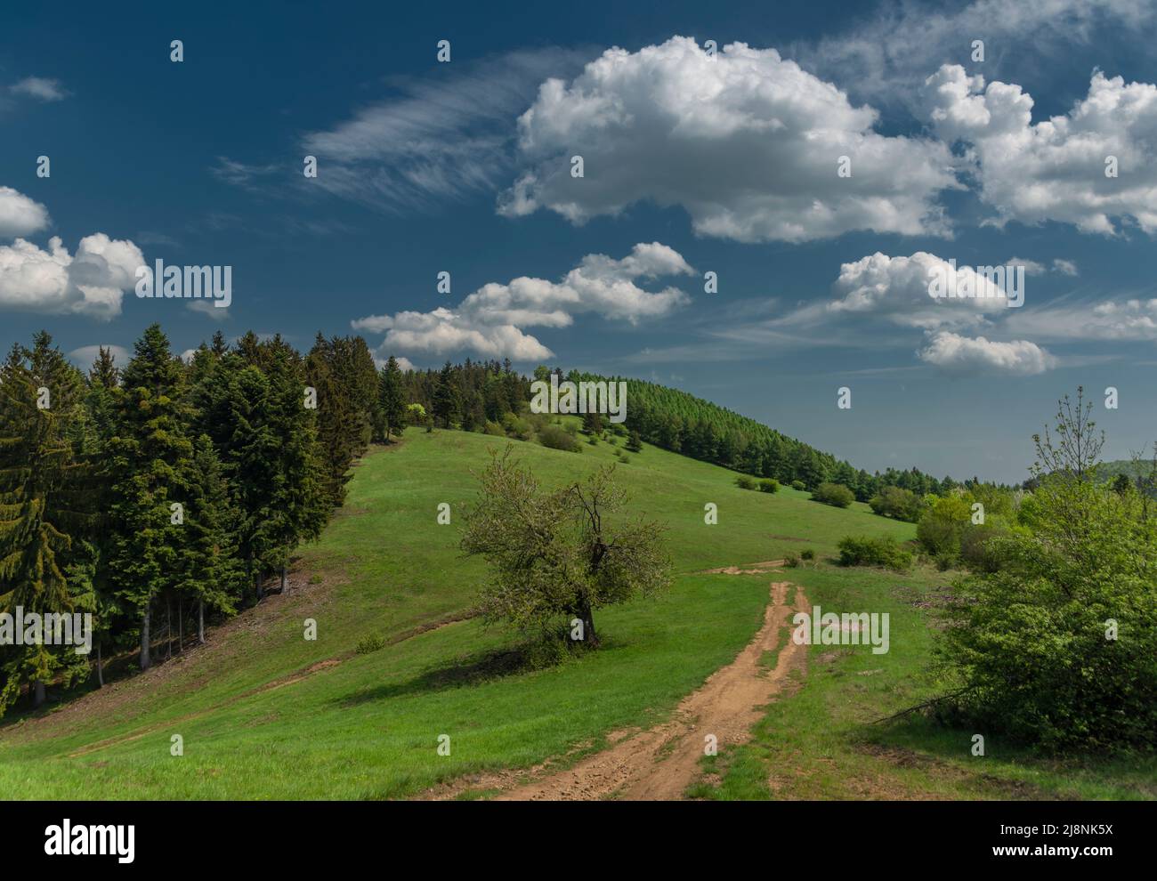 Landscape near Banska Stiavnica town in sping fresh color beautiful ...