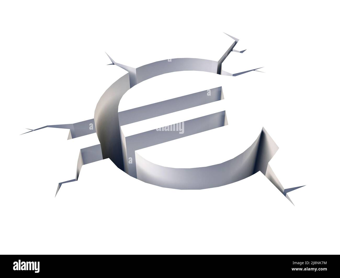 earth crack euro isolated on white, 3d illustration Stock Photo - Alamy