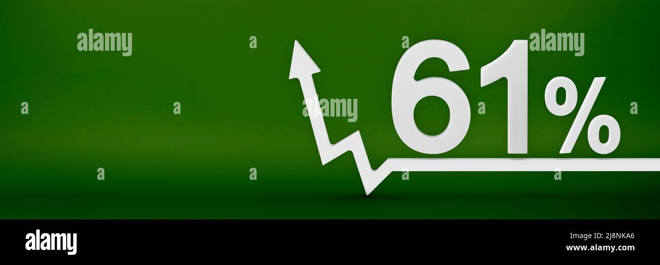 61 percent. The arrow on the graph points up. Rising prices, inflation ...