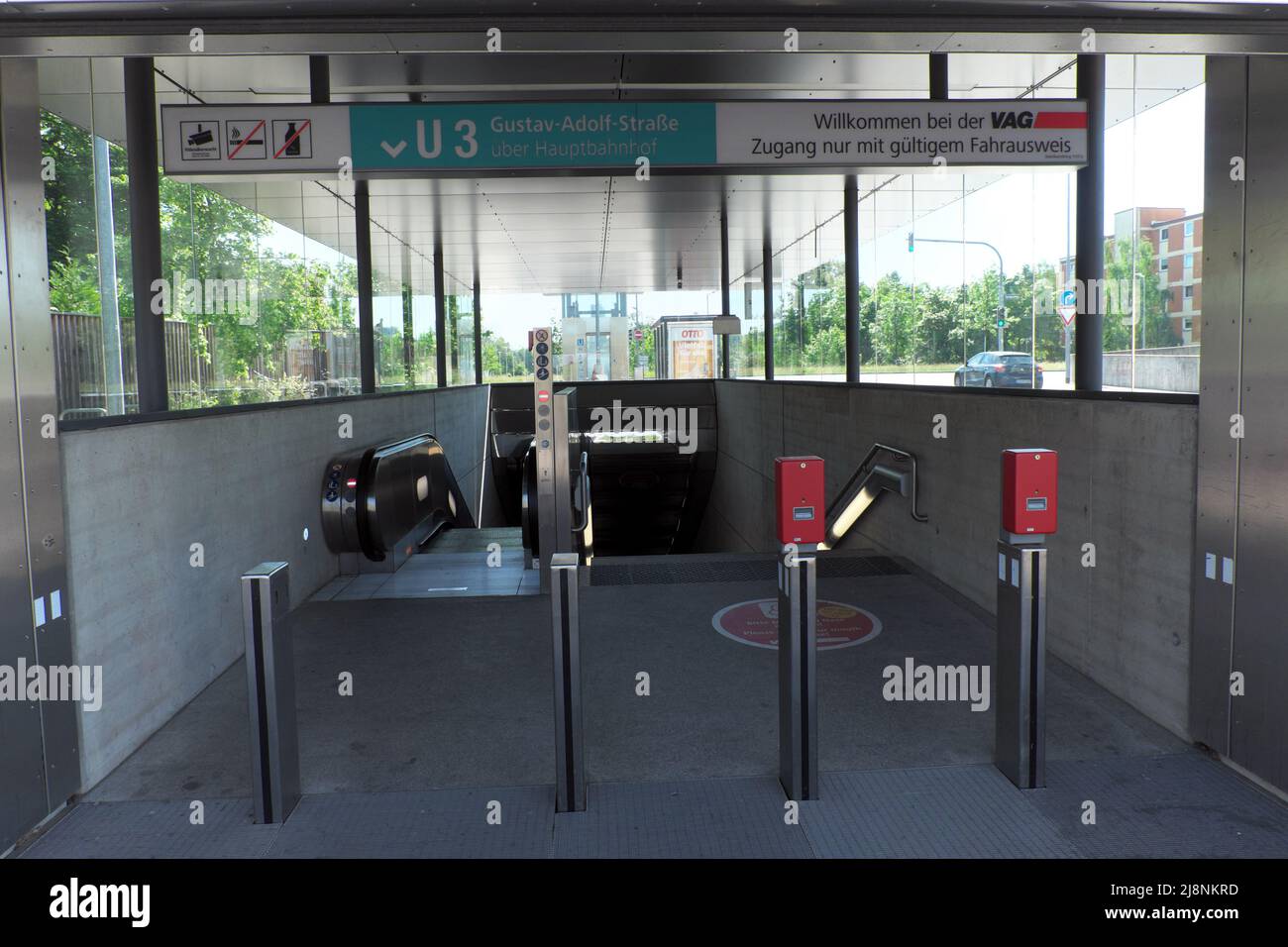 Entrance to a subway station with ticket machines Stock Photo - Alamy