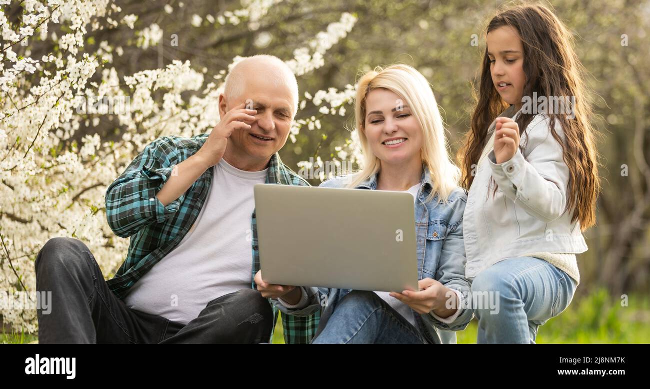 Happy different generations affectionate family having fun indoors ...