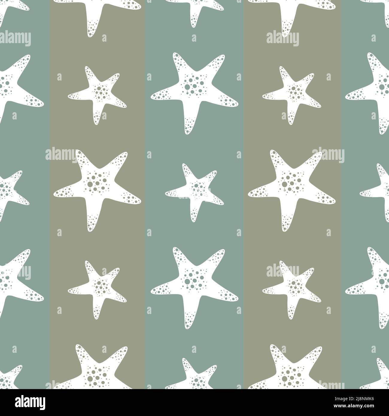 Summer seamless sea star pattern for fabrics and textiles and packaging ...