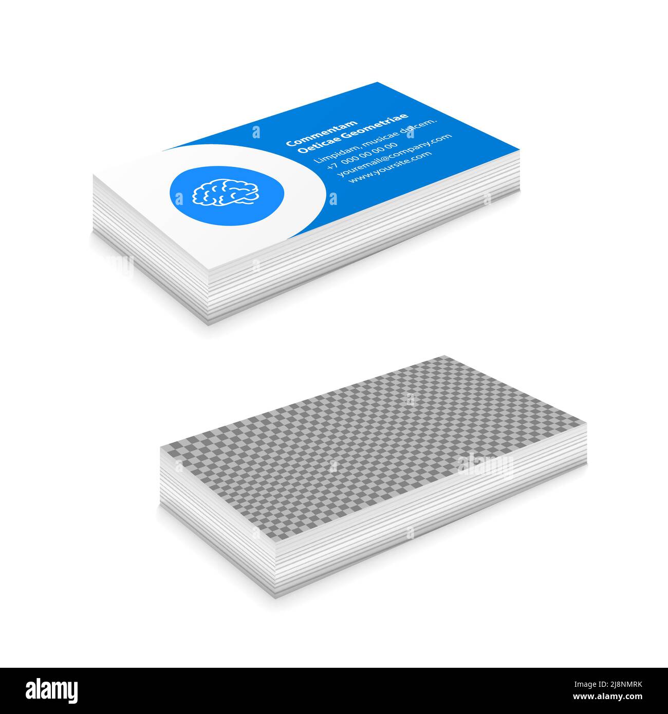 Stack of business cards template, business cards mockup on white Stock ...