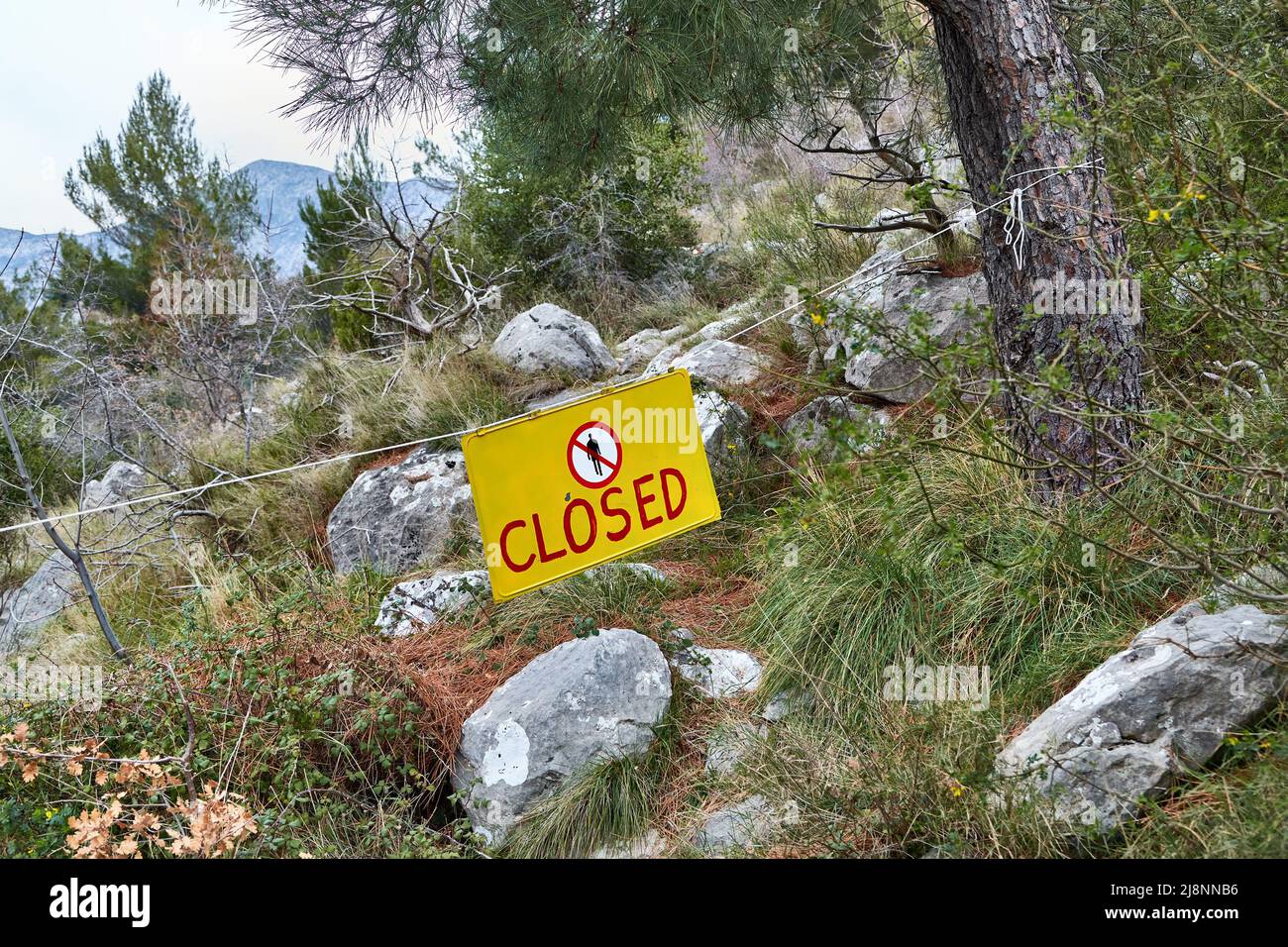 CLosed hiking trail Stock Photo - Alamy