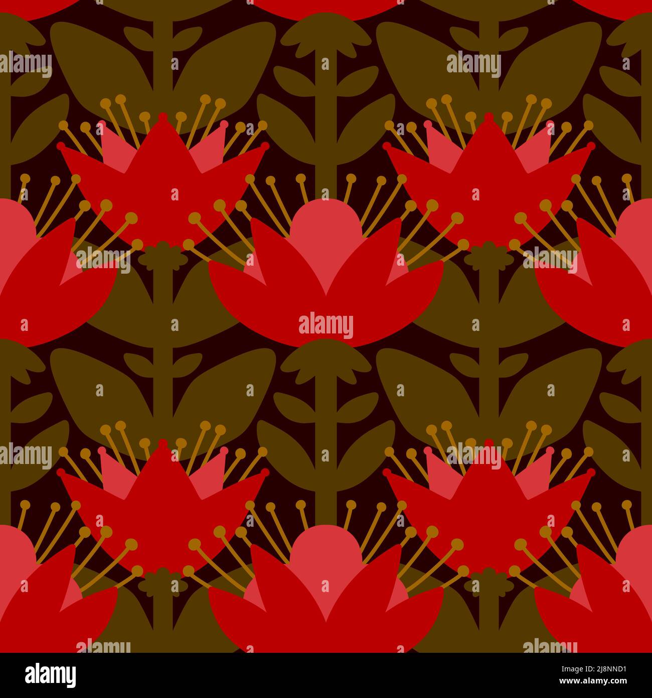 Simple floral seamless geometric flowers pattern for textiles and ...