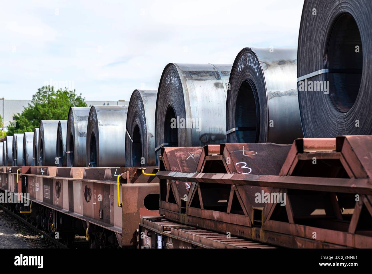 Steel coil train freight hi-res stock photography and images - Alamy