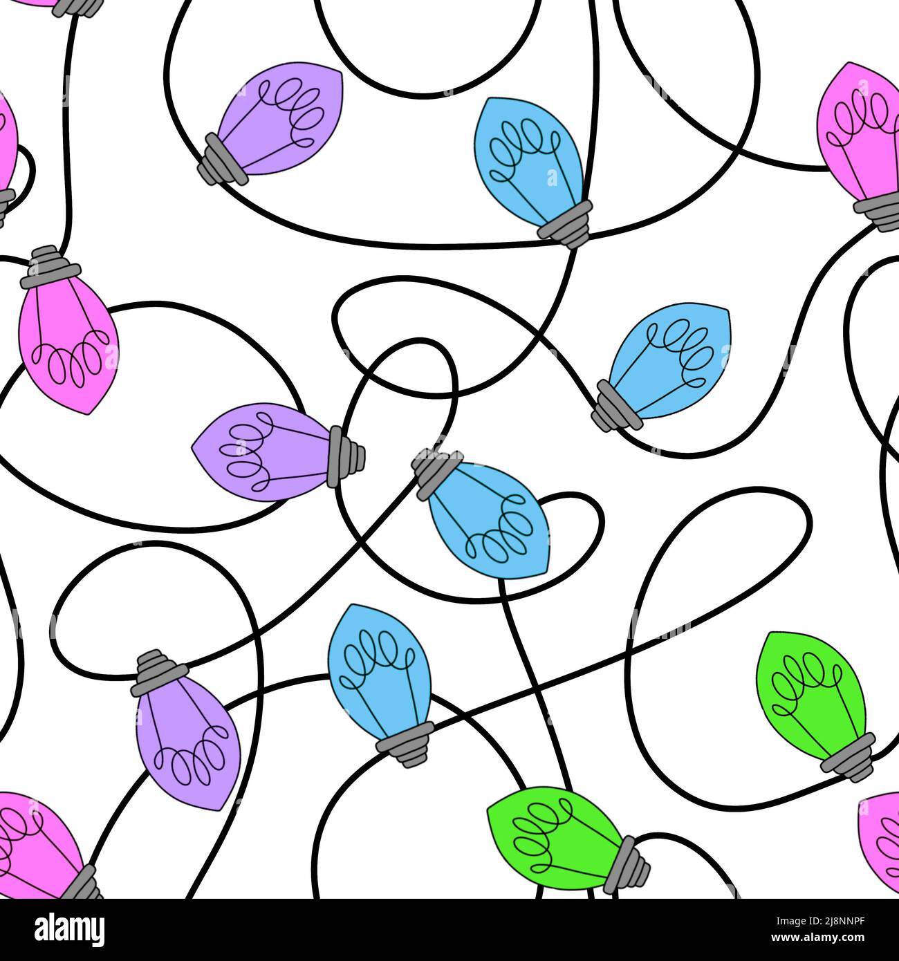 New year seamless Christmas lights pattern for fabrics and packaging ...