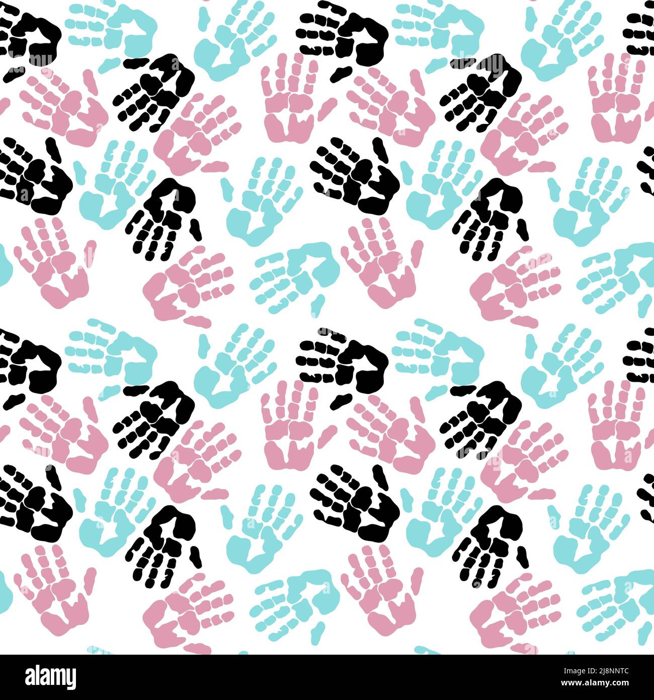 Kids seamless hands print pattern for fabrics and packaging and gifts ...
